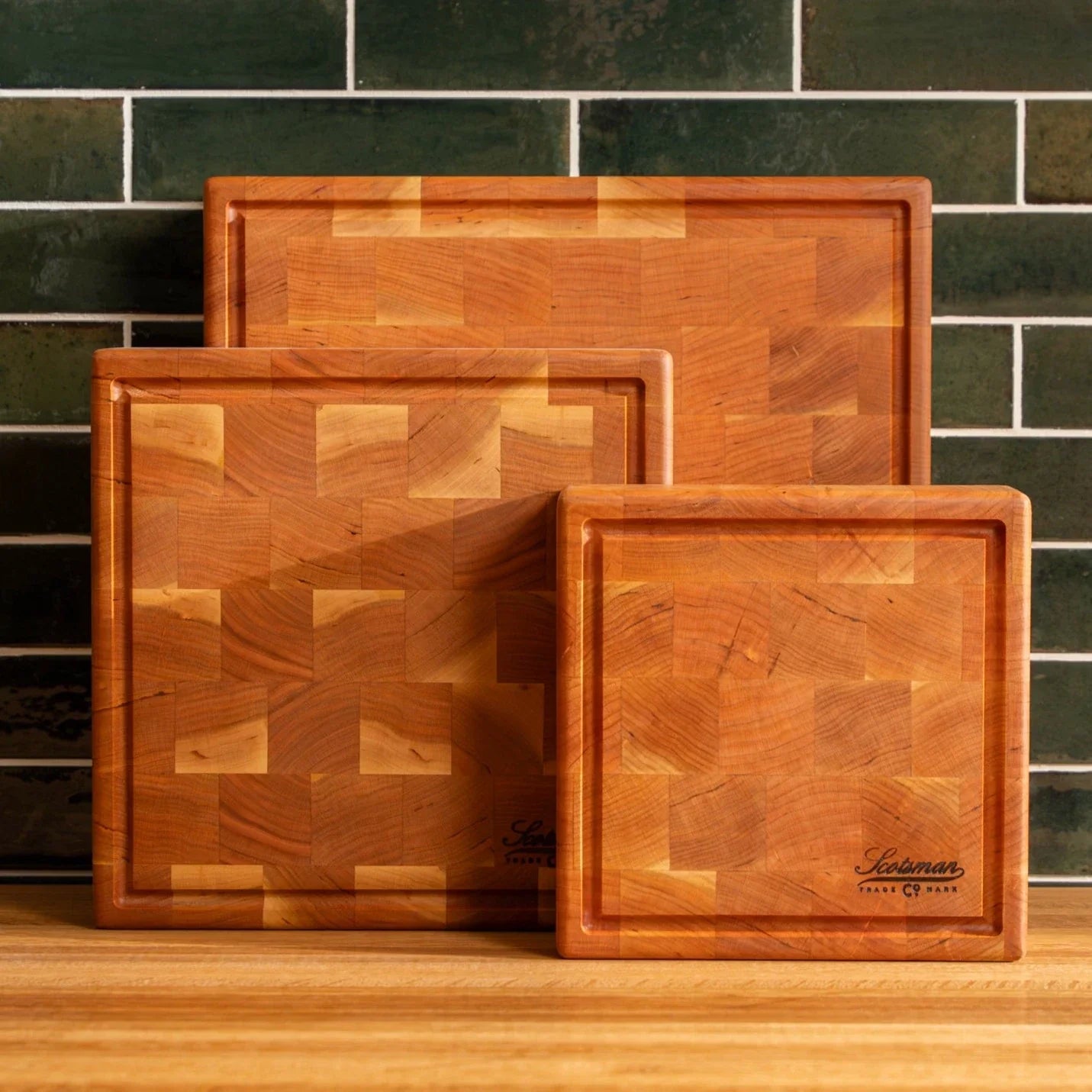 Cherry End Grain Square Butcher Block with Juice Groove – Scotsman USA